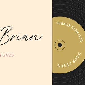 Record Guest Book, Music Theme Wedding, Festival Wedding Guestbook ...