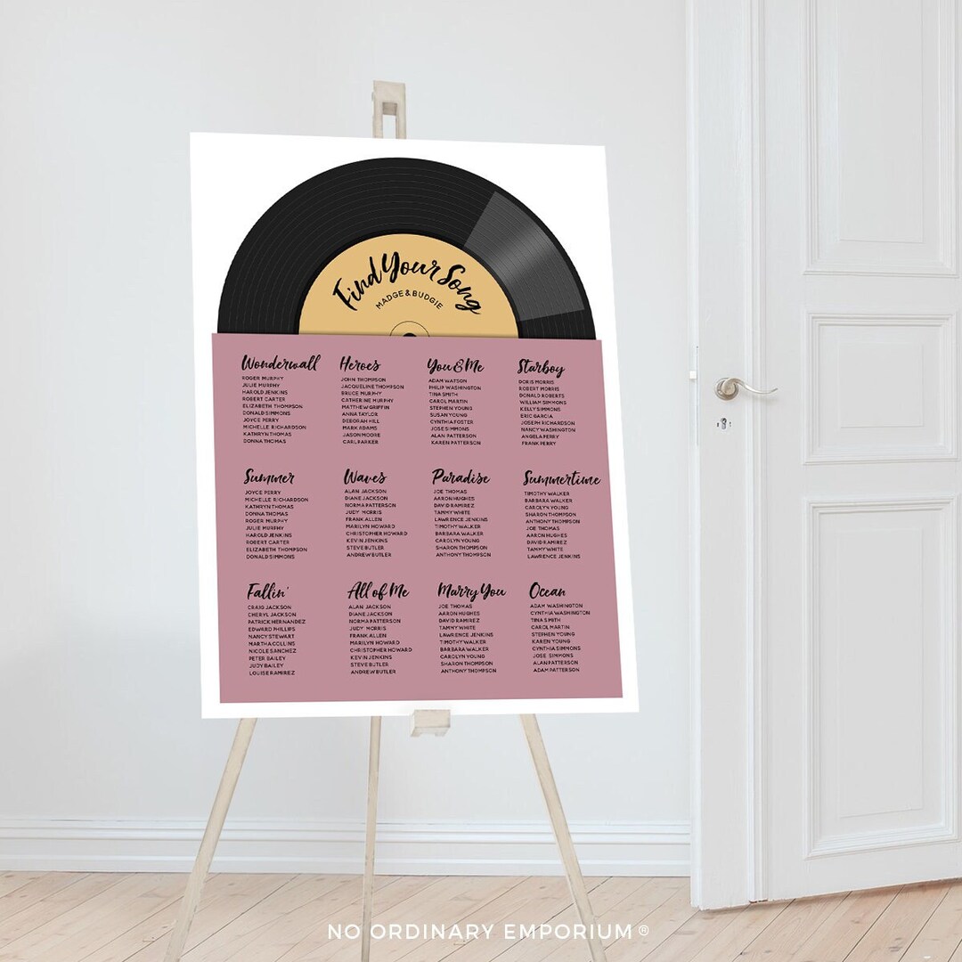 Record Table Plan Record Seating Chart Music Theme Wedding - Etsy Record Table Plan Record Seating Chart Music Theme Wedding - Etsy
