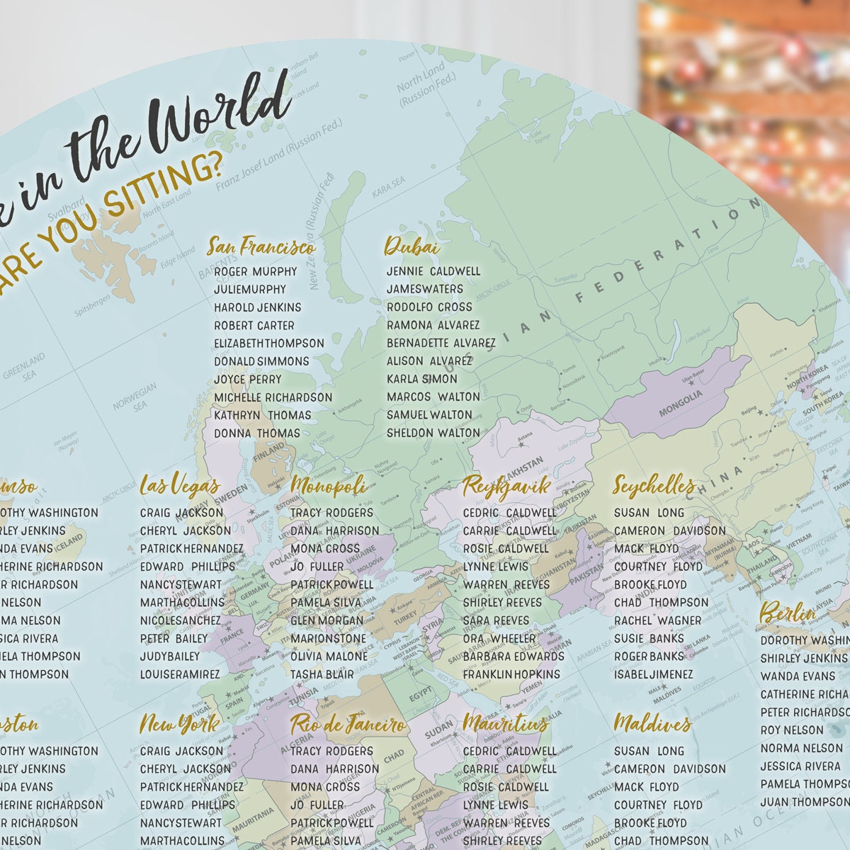 Circular Map Table Plan Flat Globe Seating Chart World - Etsy UK