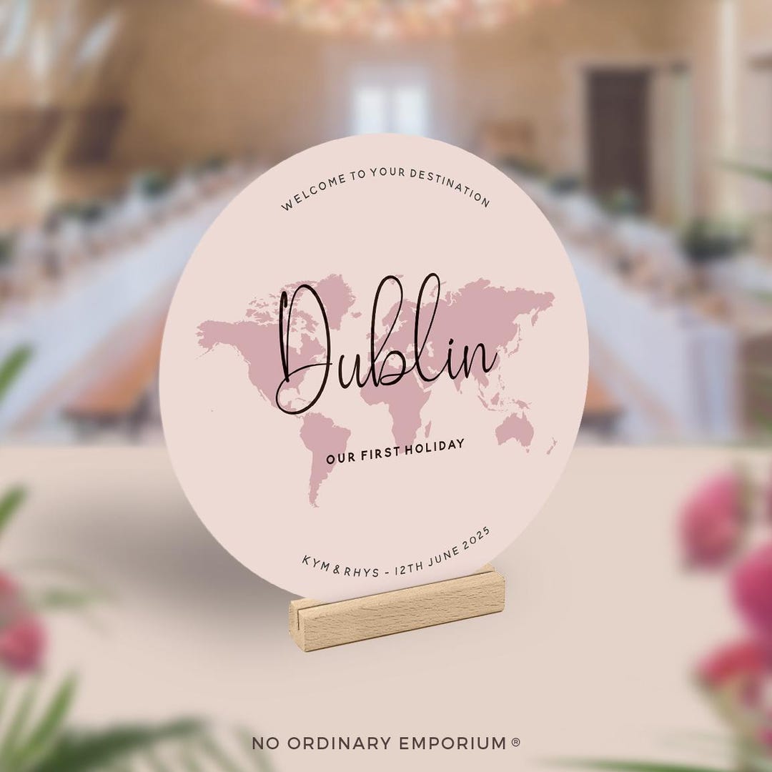 Round Travel Table Name Number Cards, Wedding Table Names, City ...