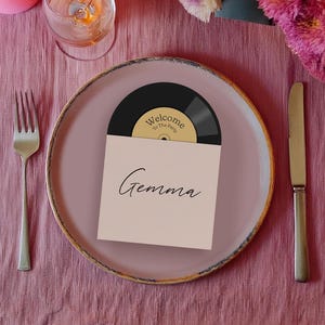 Record Place Name Cards, Retro Music Theme Wedding Guest Seating - Etsy