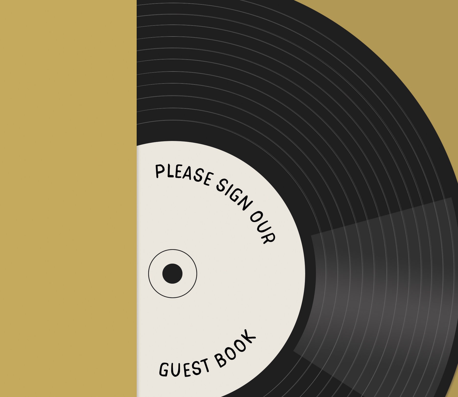 Record Guest Book Music Theme Wedding Festival Wedding | Etsy