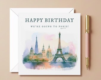 We're Going to Paris, Surprise Reveal Birthday Card, Personalised ...