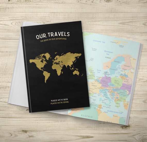 World Map Notebook Travel Journal Gift for Couples 1st | Etsy