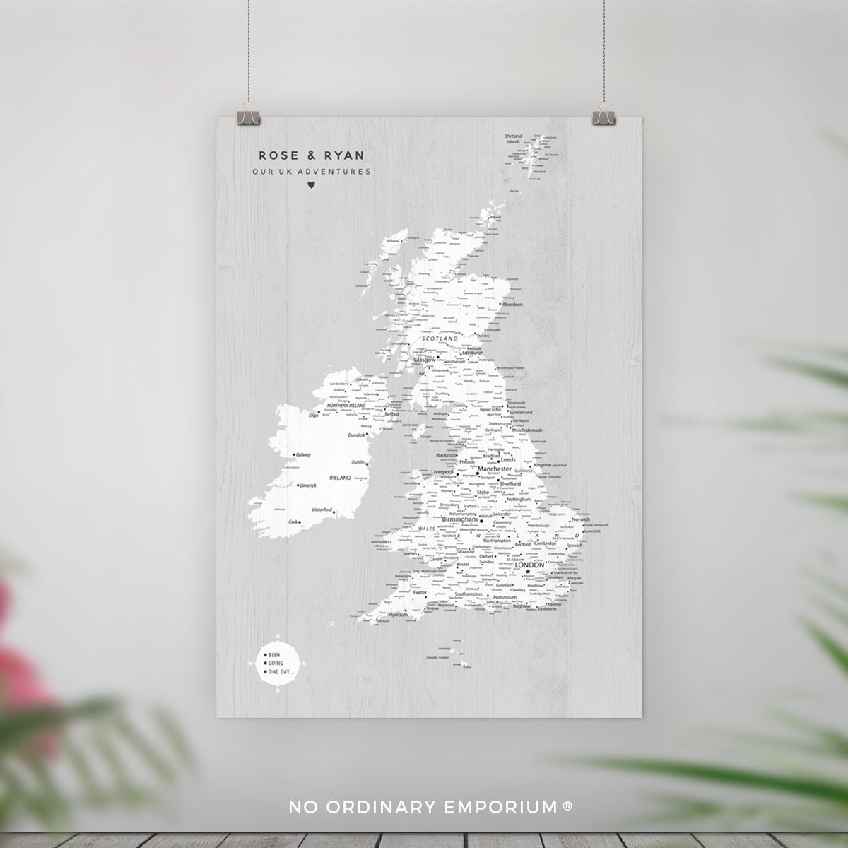 UK Map Pin Board Push Pin Map Personalised Road Trip Map | Etsy