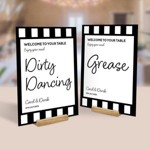 Retro Table Numbers, Film Theme Wedding, Movie Theme Wedding Table Name ...