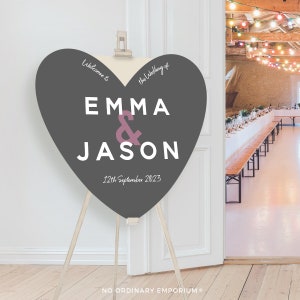 Heart Shaped Welcome Sign Unique Wedding Sign Engagement - Etsy