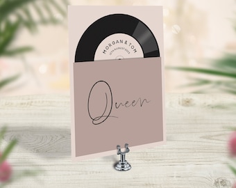 Record Table Numbers Music Theme Wedding Table Number Cards | Etsy