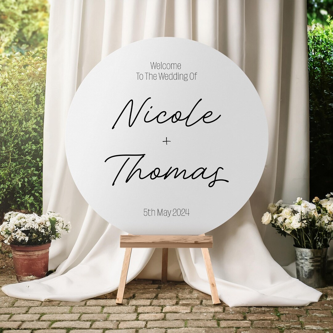 Personalised Wedding Welcome Sign, Elegant Entrance Board - Etsy