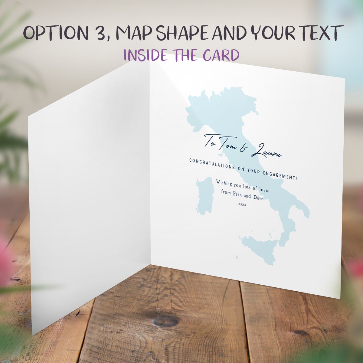 Personalised Engagement Card Italy Wedding Card With Map - Etsy UK
