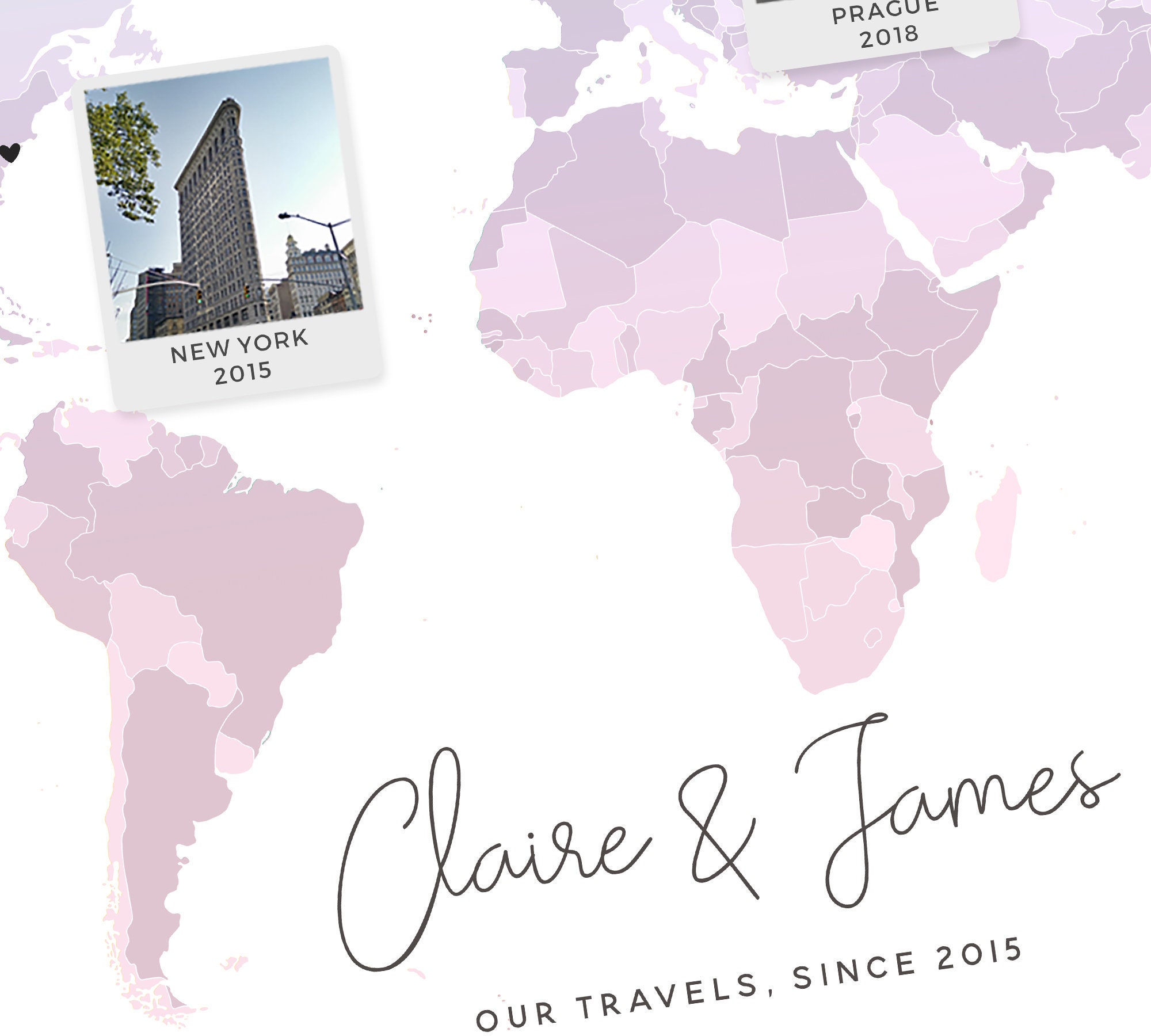 Travel Map Photo Collage Places Been Map Travel Gifts for - Etsy UK