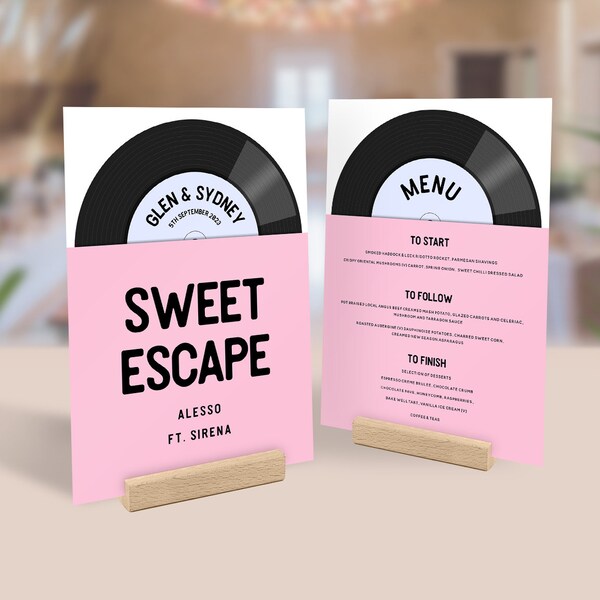 90s Theme Menu Cards - Etsy