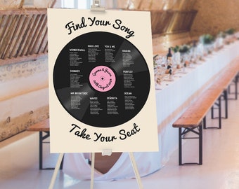 Record Table Plan, Record Seating Chart, Music Theme Wedding, Vinyl ...