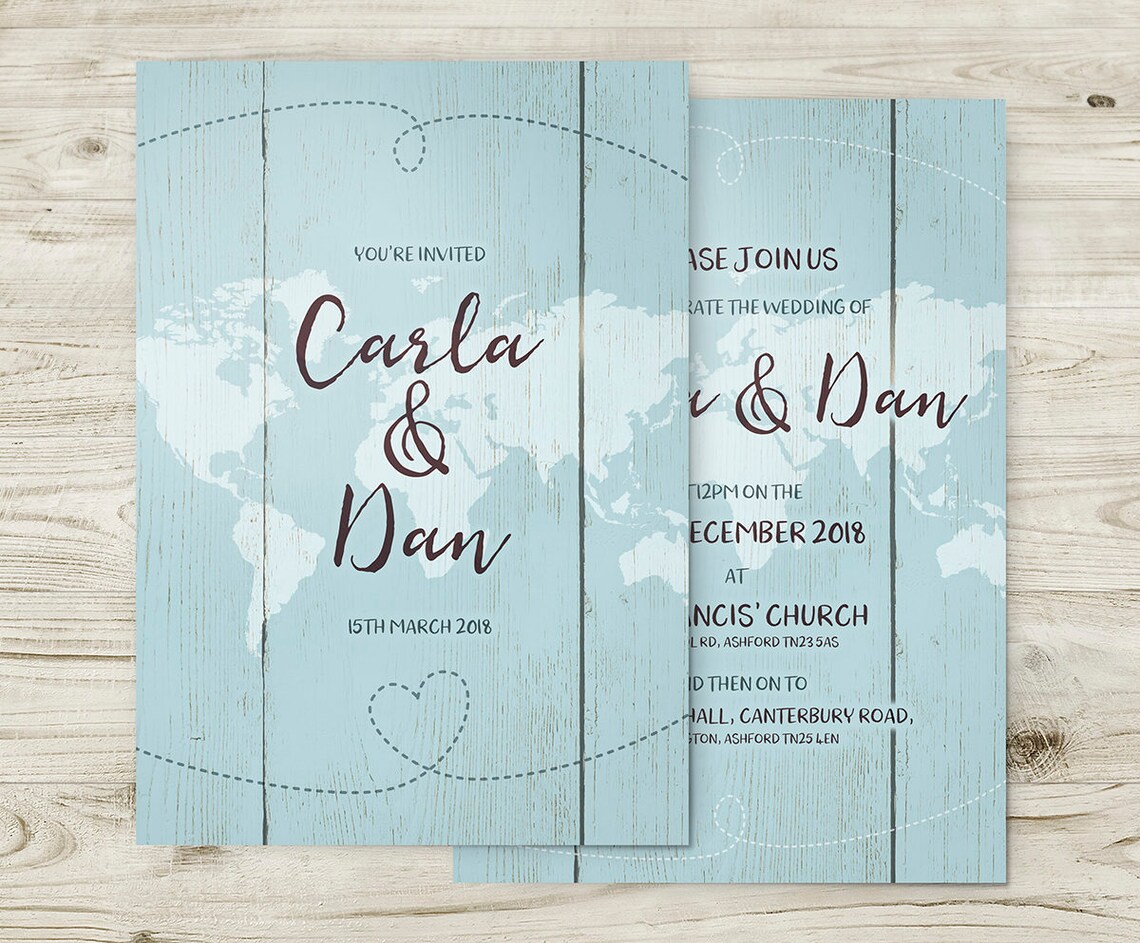 Travel Theme Invitations Destination Wedding Invitations - Etsy Australia