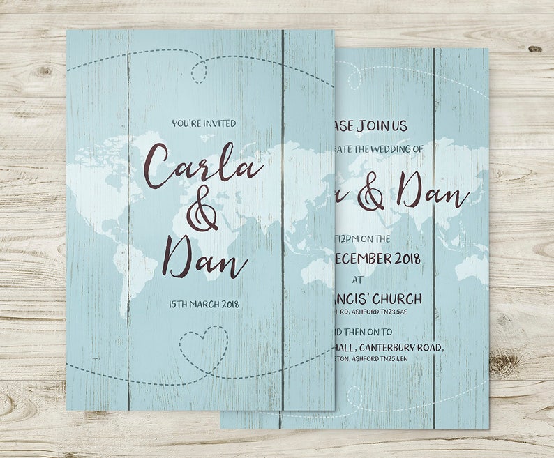 Travel Theme Invitations Destination Wedding Invitations - Etsy
