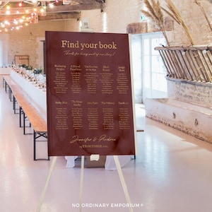 Bookish Wedding Table Plan, Book Lovers Wedding Seating Chart, Literary ...