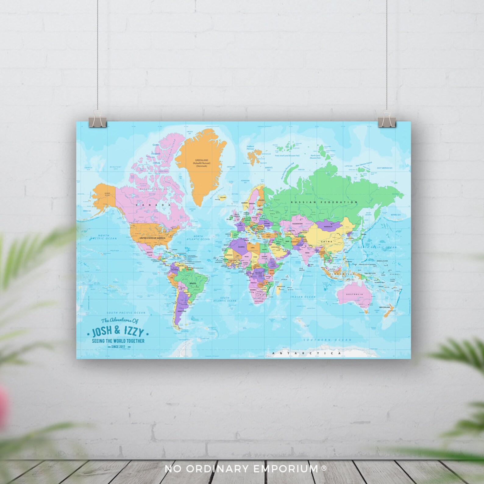 Pin Board Map, Push Pin World Map, Places We've Been, Personalised ...
