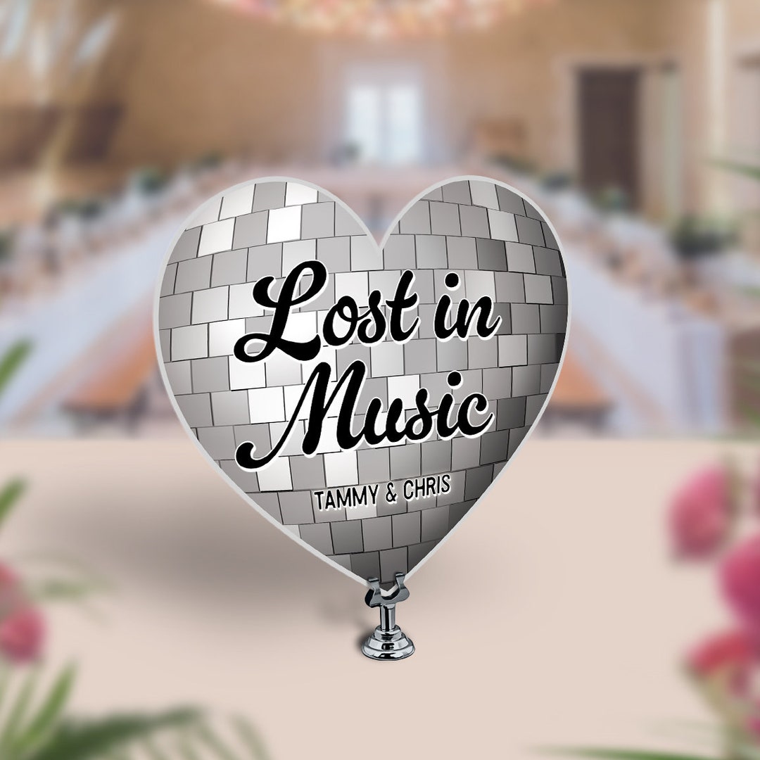 Disco Heart Table Numbers, Retro Theme Table Names , Shaped Wedding ...