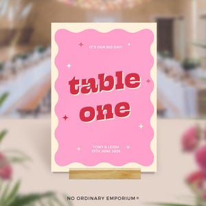 Funky Disco Record Table Number Card, Quirky Wedding Table Name, Place ...