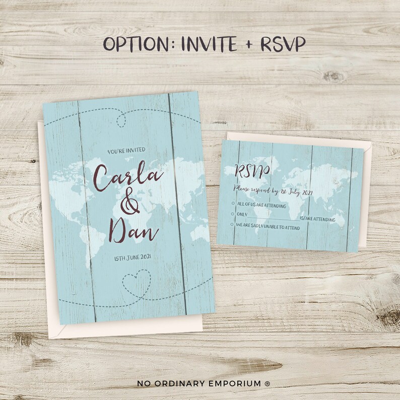 Travel Theme Invitations Destination Wedding Invitations - Etsy