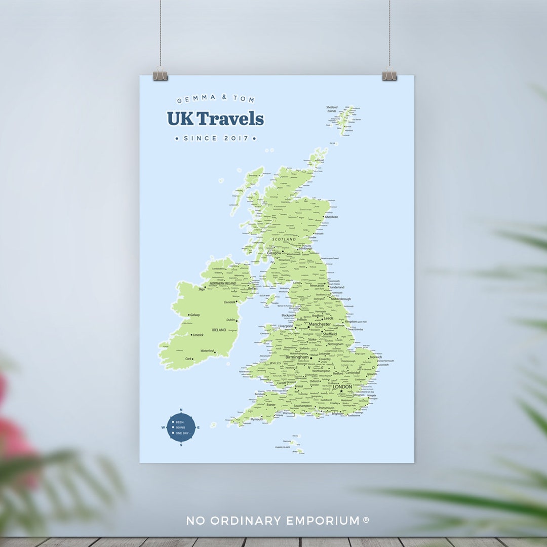Places Been Britain Map UK Pin Board Map UK Travels Push Map - Etsy UK