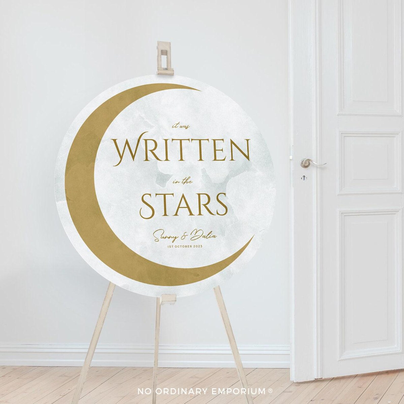 Celestial Crescent Moon Welcome Sign, Starry Night Wedding, Stars ...