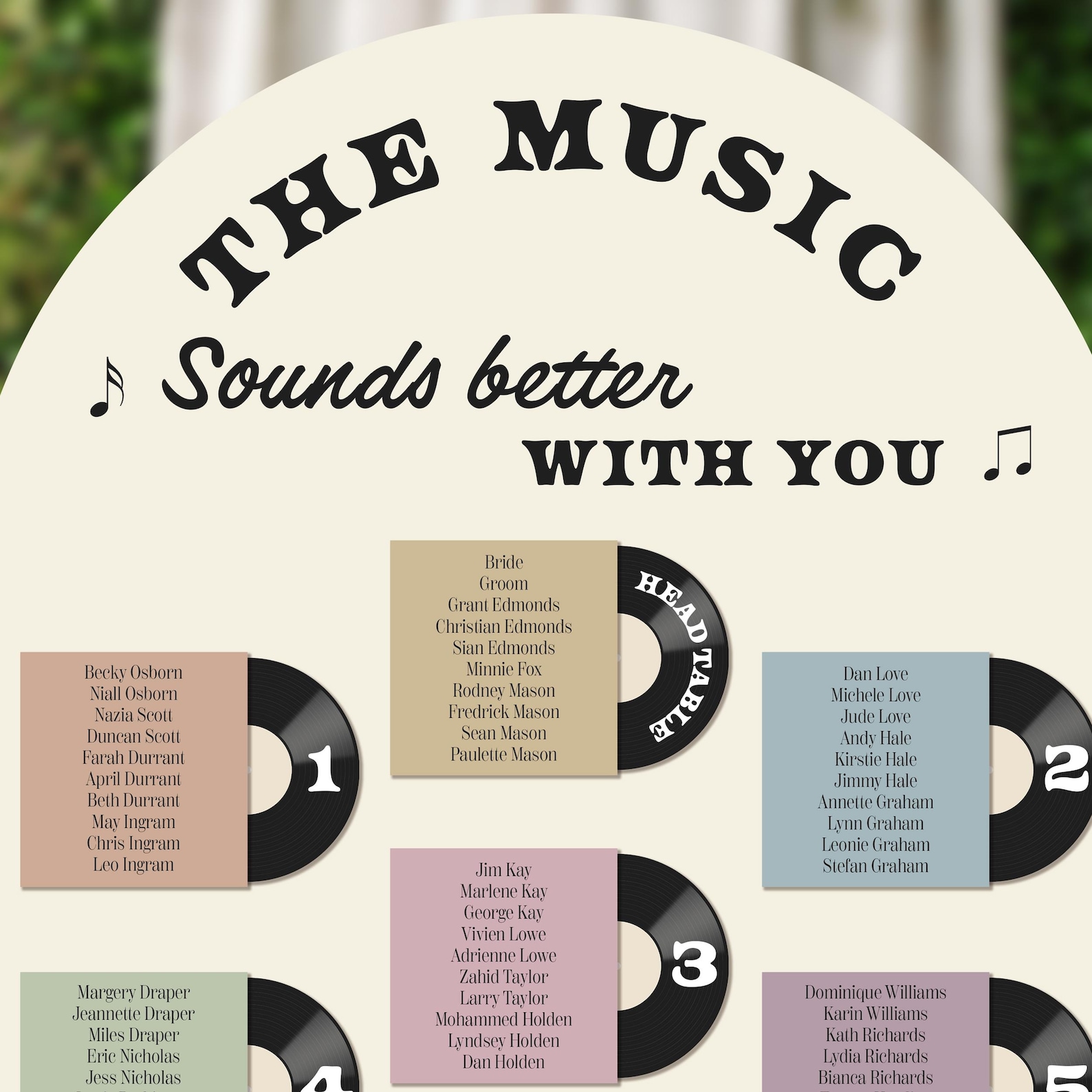 Record Table Plan, Record Seating Chart, Music Theme Wedding, Vinyl ...