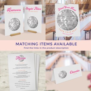 Disco Table Plan, Disco Ball Style Seating Chart, Music Theme Wedding ...