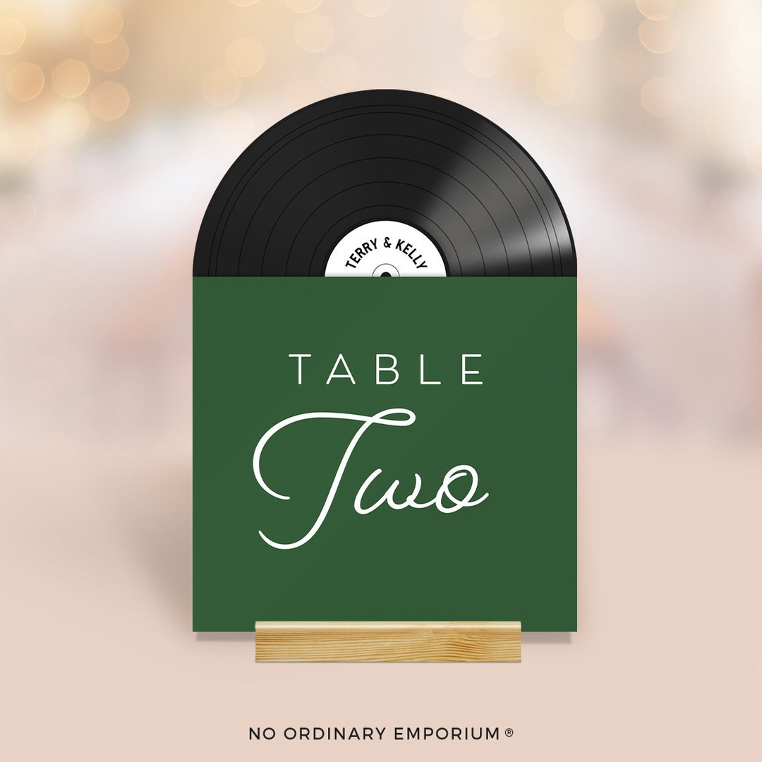 Music Record Wedding Table Numbers, Vinyl Record Wedding Table Signs ...