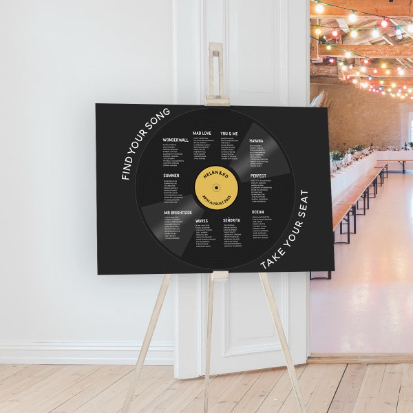 Record Wedding Seating Chart - Etsy