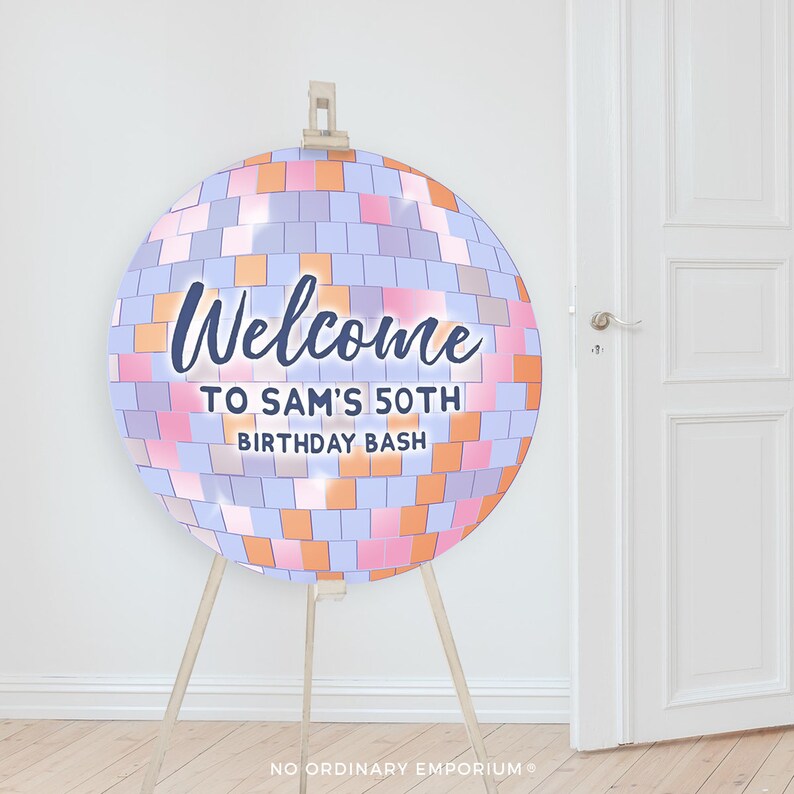 Disco Ball-style Welcome Sign Glitterball Sign Wedding Disco - Etsy