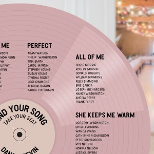 Record Shape Table Plan, 1960s, 70s, Rock and Roll, Round Music Theme ...