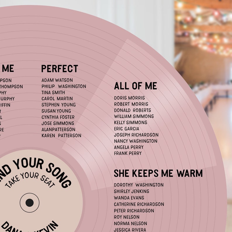 Record Shape Table Plan 1960s 70s Rock and Roll Round - Etsy