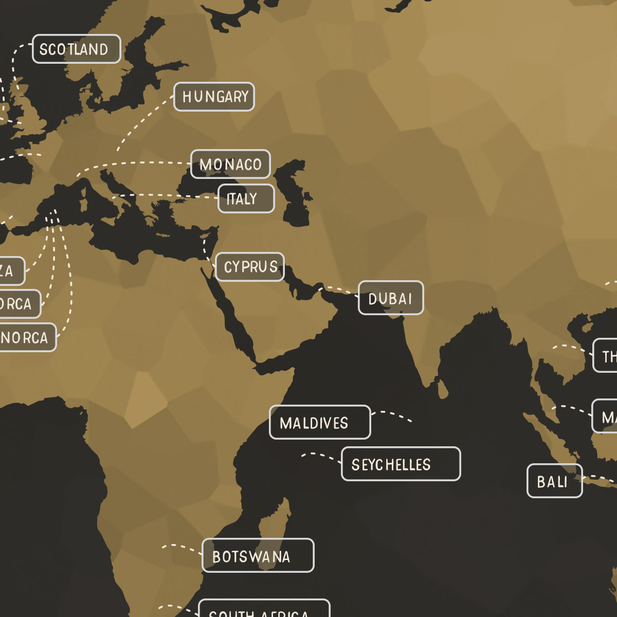 Anniversary Gift, World Map, Travel, Places We've Been Map, 1st ...