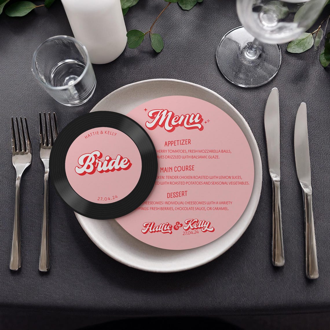 Retro Vinyl Record Wedding Place Cards: Personalized Music Theme - Etsy