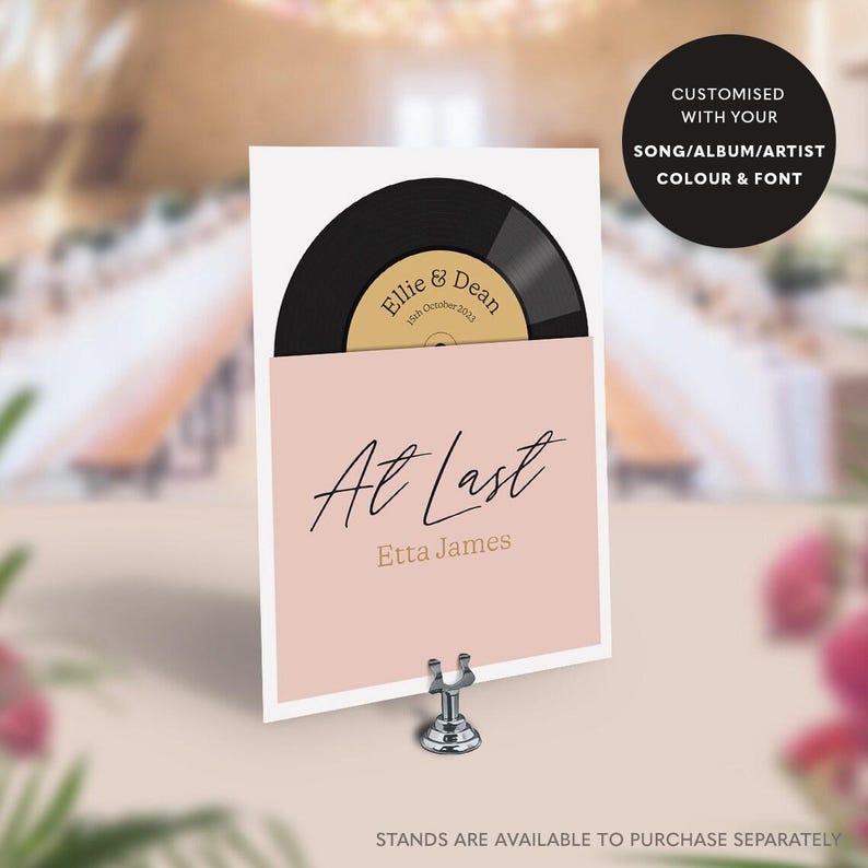 Record Table Numbers, Music Theme Wedding Table Number Cards, Retro ...