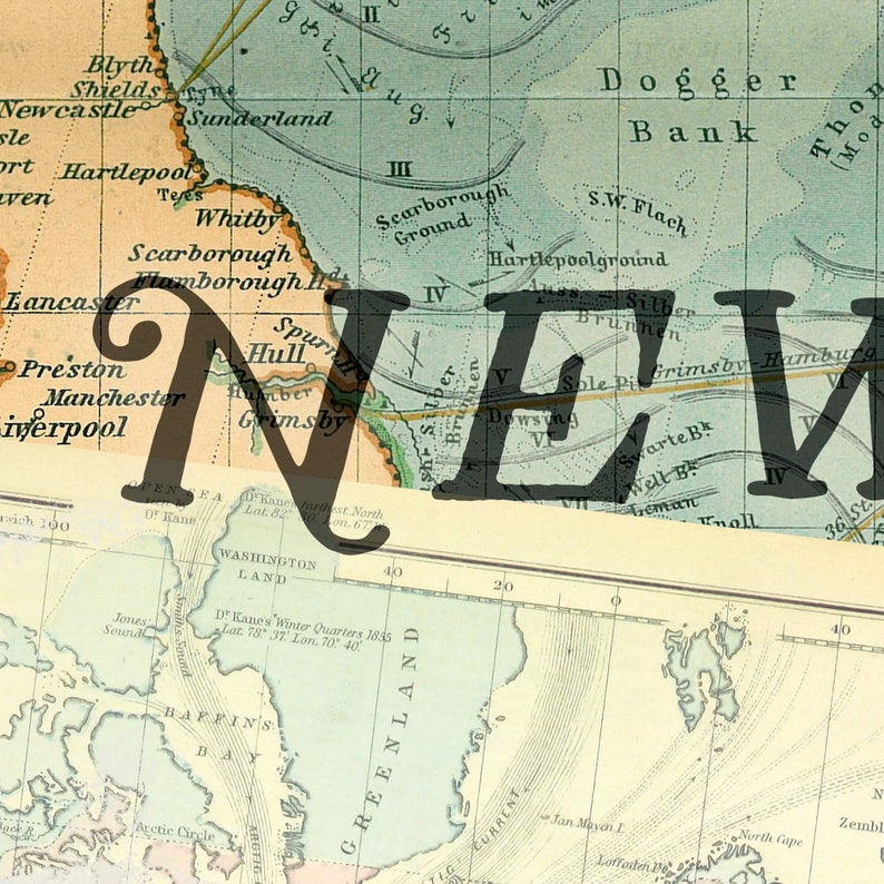 Vintage Map Location Names Travel Table Numbers Travel Theme | Etsy UK