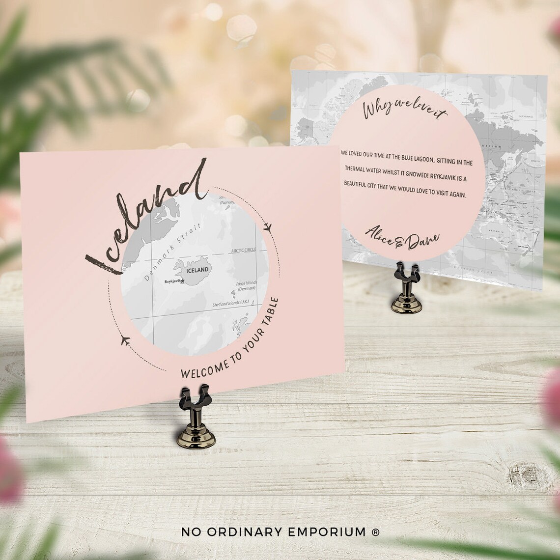 Travel Table Name Card, Travel Theme Wedding, Globe Table Card, World ...