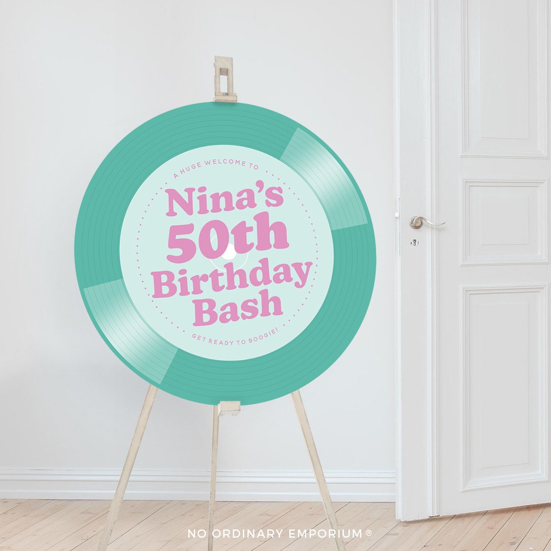Vinyl Record Birthday Welcome Sign Music Theme Party Retro - Etsy