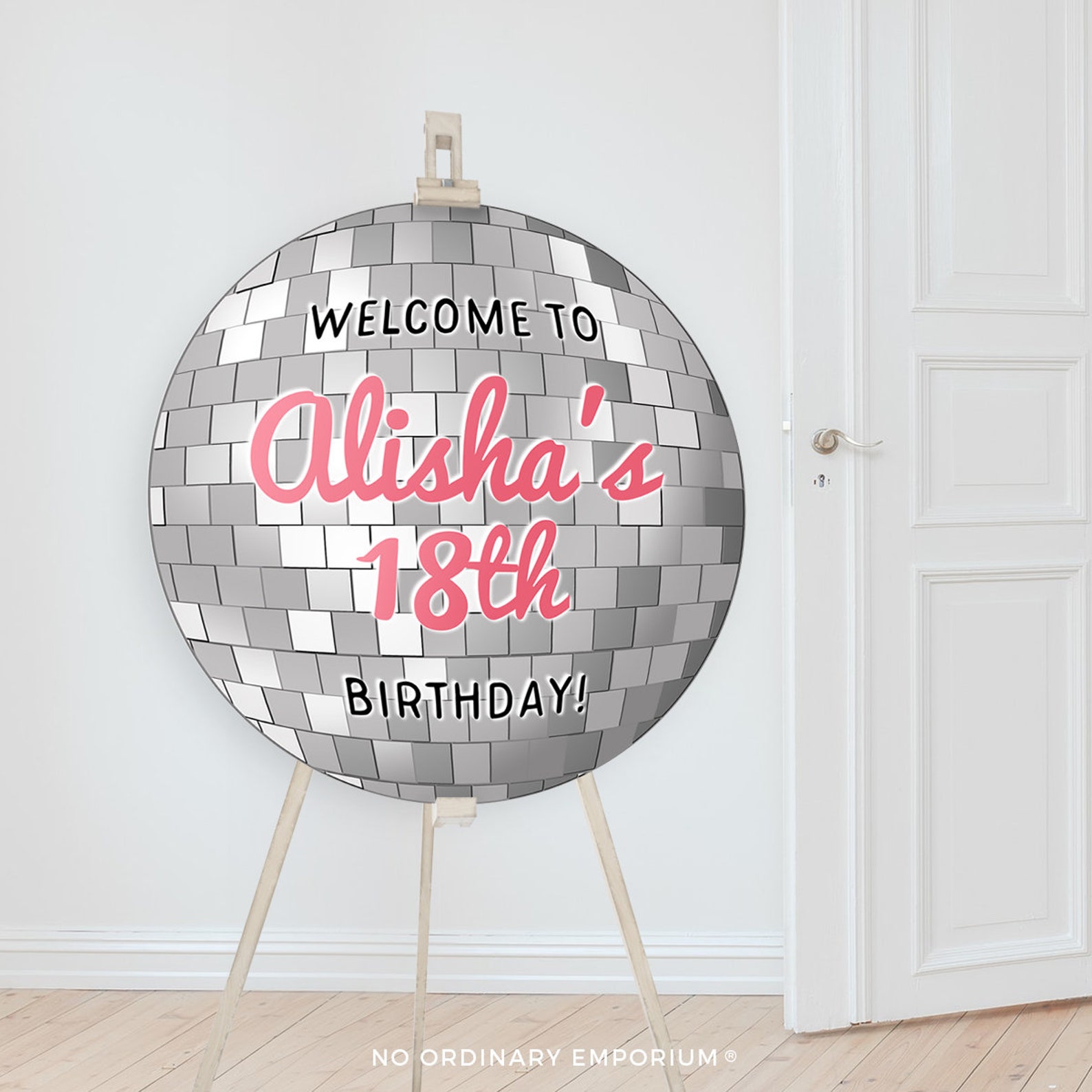 Disco Ball-style Welcome Sign Birthday Party Sign Let's | Etsy UK