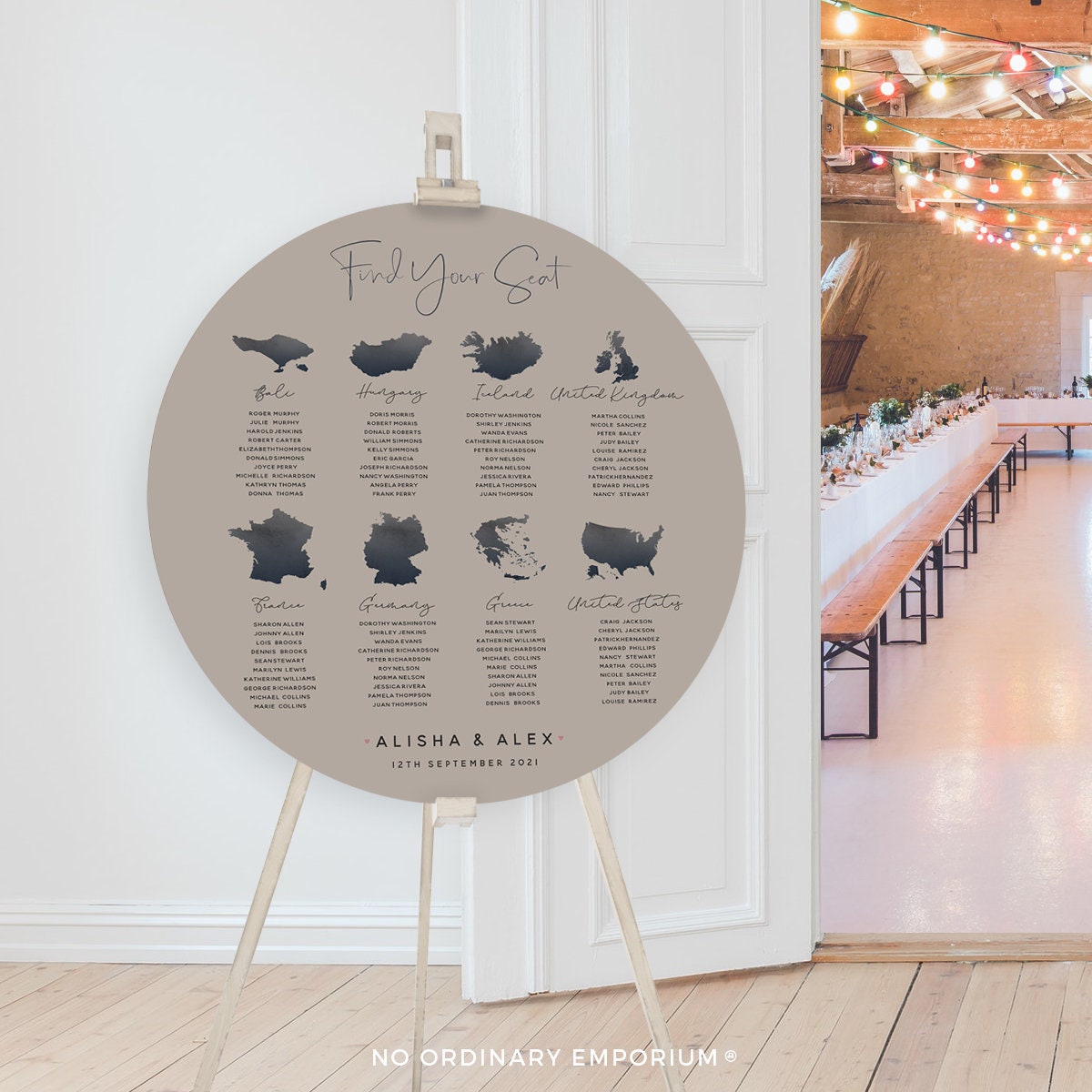 Round Shape Table Plan Travel Theme Wedding Seating Chart - Etsy UK