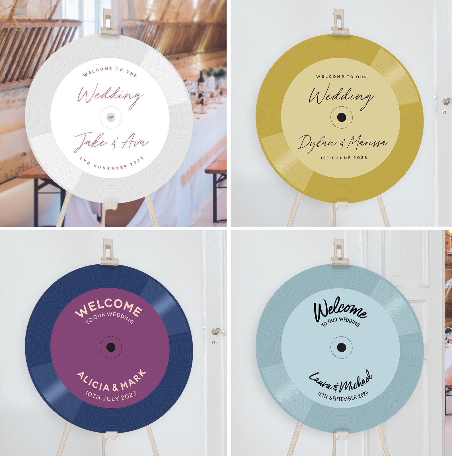 Record Shape Welcome Sign Round Vinyl Music Theme Wedding - Etsy UK