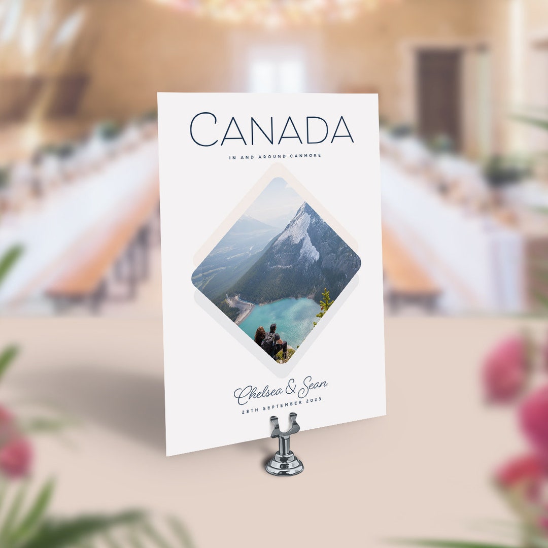 Photo Table Numbers, Travel Theme Wedding, Picture Table Number Cards ...
