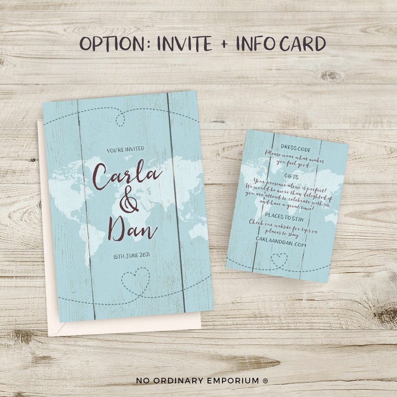 Travel Theme Invitations Destination Wedding Invitations - Etsy