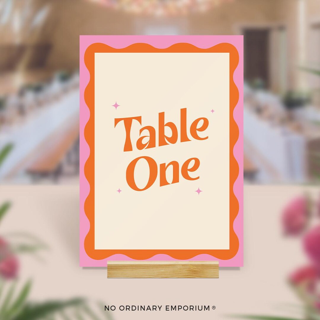 Funky Disco Record Table Number Card, Quirky Wedding Table Name, Place ...