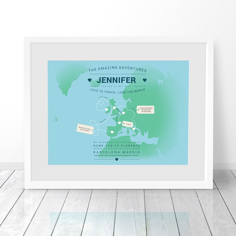 Personalised Map World Map Print Places We've Been | Etsy
