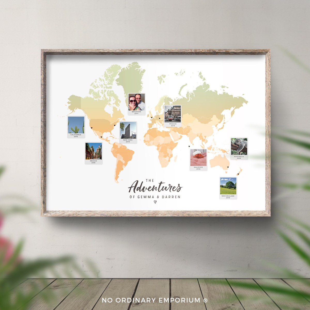 Travel Map Photo Collage Places Been Map Travel Gifts for | Etsy UK