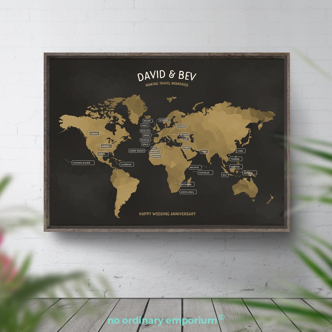 Personalised World Map Travel Map Custom World Map Print - Etsy UK