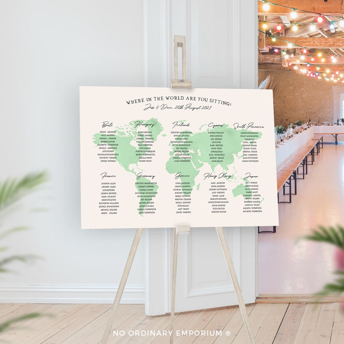 World Map Seating Chart Watercolour Style Table Plan Where - Etsy UK