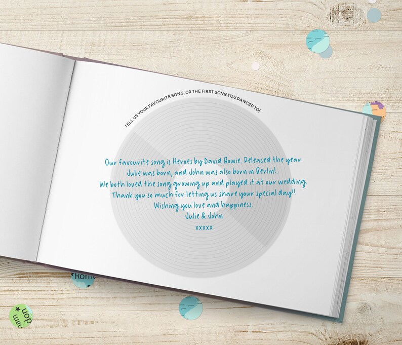 Record Style Guest Book Festival Wedding Guestbook Music | Etsy UK